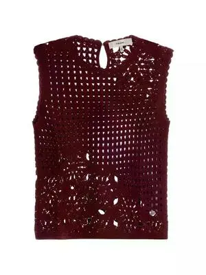 FRAME Postcard Crochet-knit Tank Top - Red