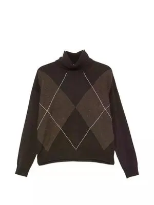 Peserico Argyle Roll-neck Sweater