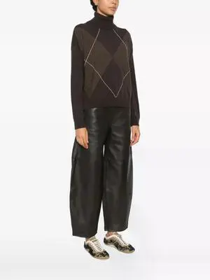 Peserico Argyle Roll-neck Sweater