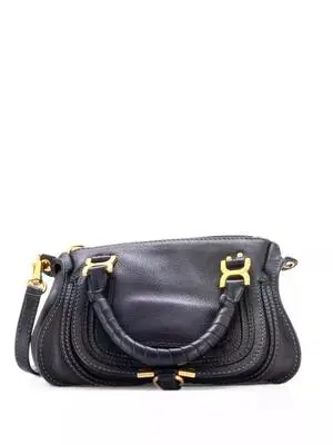 Chloé Marcie Satchel Leather Cross Body Bag - Black