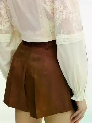 SILVIAN HEACH Posane Pleated High-waisted Shorts