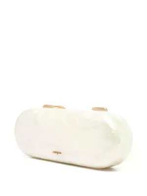 Cult Gaia Ilaria Marbled-effect Sculptural Clutch Bag - Neutrals