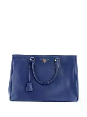 Prada Saffiano Leather Large Tote Bag - Blue