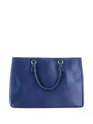 Prada Saffiano Leather Large Tote Bag - Blue