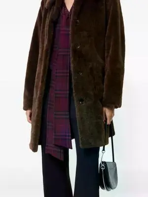 Burberry Short Belted Faux Fur Lightweight Coat