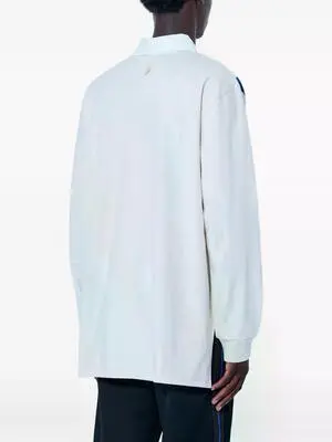 WALES BONNER Diagonal-stripe Long-sleeve Polo Shirt
