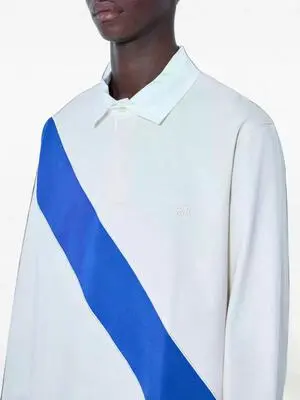 WALES BONNER Diagonal-stripe Long-sleeve Polo Shirt