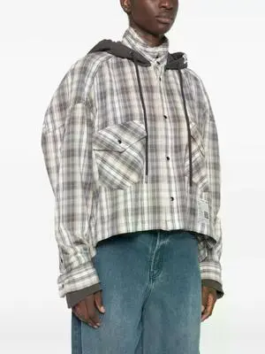 Mihara Yasuhiro Check-pattern Hooded Shirt