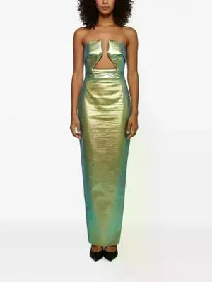 Rick Owens Strapless Cutout-detail Maxi Dress - Yellow