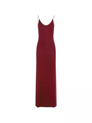 Saint Laurent Cassandre-chain Backless Dress In Knit