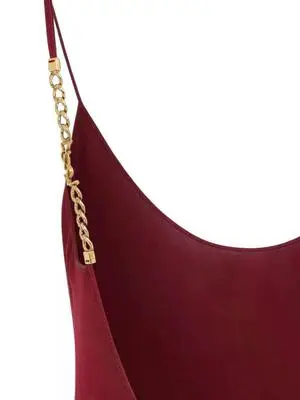 Saint Laurent Cassandre-chain Backless Dress In Knit