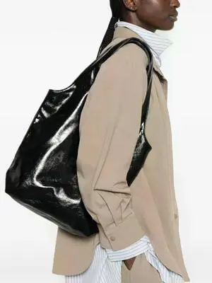 A.p.c. Logo-print Patent-finish Tote Bag