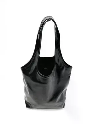 A.p.c. Logo-print Patent-finish Tote Bag