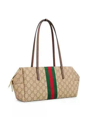 Gucci Gg Supreme Monogrammed Canvas Bag With Web Detail