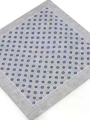 BOSS Geometric-print Pocket Square - Grey