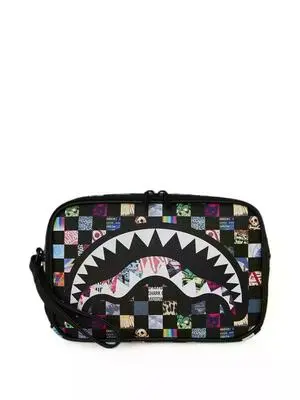 SPRAYGROUND Sharkverse Universe Checkered Wash Bag