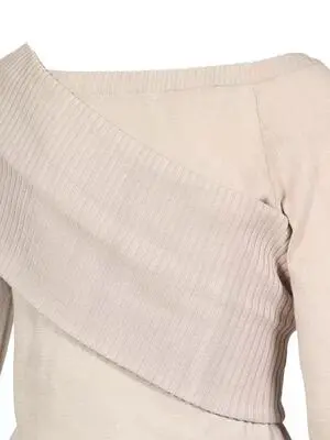 BOHEMSEO One-shoulder Ribbed Sweater