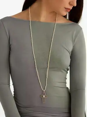 OBSIDIAN Mistraal Pearl-embellished Necklace - Silver