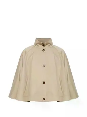 Max Mara Water-repellent Loose-fit Gabardine Cape Stone