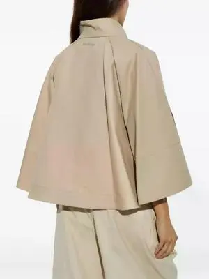 Max Mara Water-repellent Loose-fit Gabardine Cape Stone