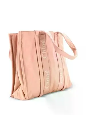 Chloé Woody Recycled Nylon Large Tote Bag - Pink