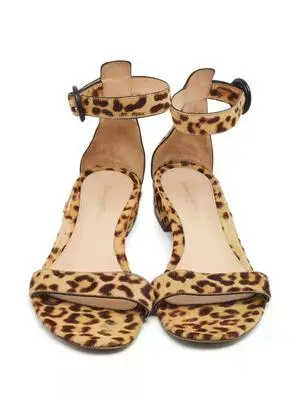 GIANVITO ROSSI Leopard-print Ankle-strap Sandals