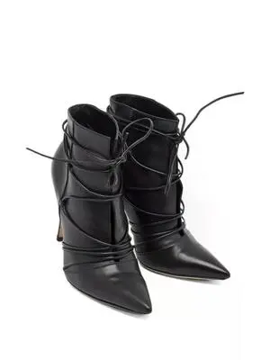 GIANVITO ROSSI Lace-up Pointed-toe Ankle Boots