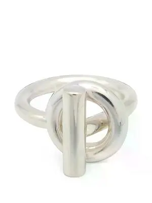 Hermès Tone Chaine D'ancre En Chaine Knotted Ring - Silver