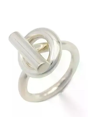 Hermès Tone Chaine D'ancre En Chaine Knotted Ring - Silver