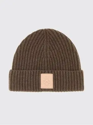 Loewe Ribbed Pure Cashmere Beanie With Cuff And Logo Patch - Sand