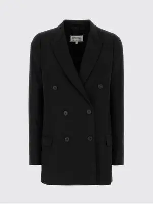 MAISON MARGIELA Double-breasted Pure Wool Blazer With Notched Lapels And Dropped Shoulders
