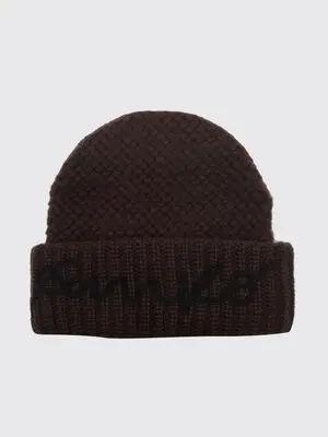 Pinko Rib-knit Beanie Hat With Cuff And Embroidered Logo - Brown