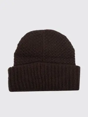 Pinko Rib-knit Beanie Hat With Cuff And Embroidered Logo - Brown