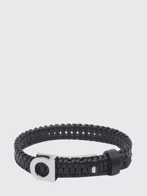 FERRAGAMO Adjustable Woven Leather Bracelet With Gancini Buckle - Brown