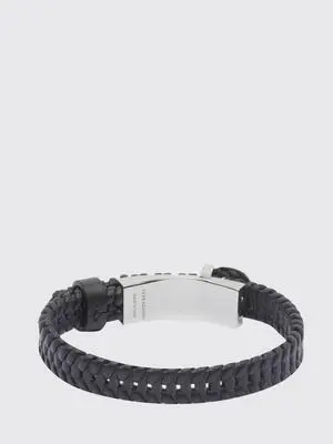 FERRAGAMO Adjustable Woven Leather Bracelet With Gancini Buckle