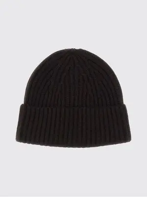 LISA YANG Ribbed 100% Cashmere Beanie Hat With Turn-up Cuff - Brown