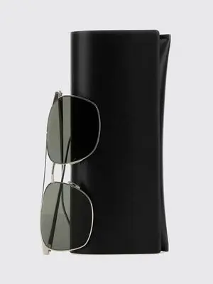Saint Laurent Square Metal Sunglasses With Engraved Logo And Dark Lenses