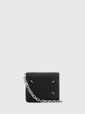 MAISON MARGIELA Four Stitches Leather Wallet On Chain - Black