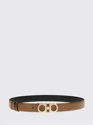 FERRAGAMO Leather Belt With Gancini Buckle - Brown