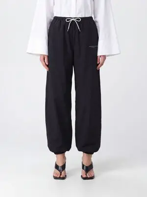 Alexander Wang High-waisted Wide-leg Jogging Pants With Logo