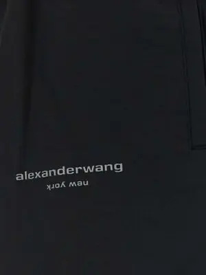Alexander Wang High-waisted Wide-leg Jogging Pants With Logo