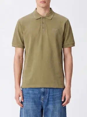 Kenzo Cotton Polo Shirt With Contrasting Embroidered Logo - Kaki
