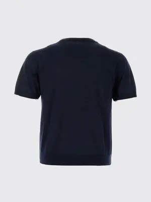 Versace Short-sleeved Wool Crewneck Sweater With Contrast Tipping