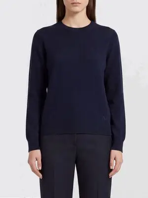 Valentino Garavani Slim Fit Crewneck Sweater In 100% Virgin Wool - Navy