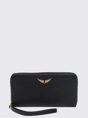 Zadig&Voltaire Grained Leather Continental Wallet With Wrist Strap - Black 1