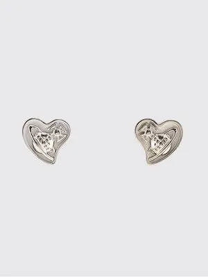 VIVIENNE WESTWOOD Faye Heart-shaped Earrings In Metal With Orb Logo