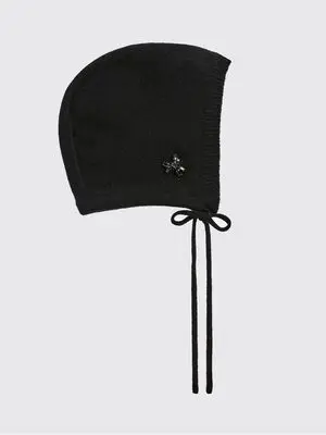 Simone Rocha Sequin-embroidered Cashmere Beanie With Ties - Black