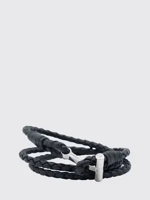 TOM FORD Multi-strand Woven Calfskin Leather Bracelet With Logo - Black