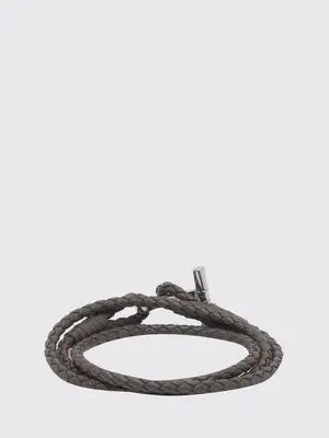 TOM FORD Multi-strand Woven Calfskin Leather Bracelet With Logo - Grey