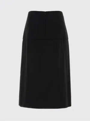 JIL SANDER A-line Midi Skirt In Pure Virgin Wool With Slit